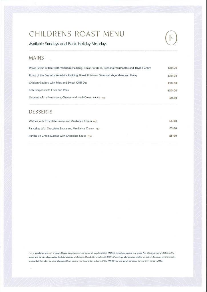 Menu at Fourteen Sky Bar & Restaurant, Milton Keynes