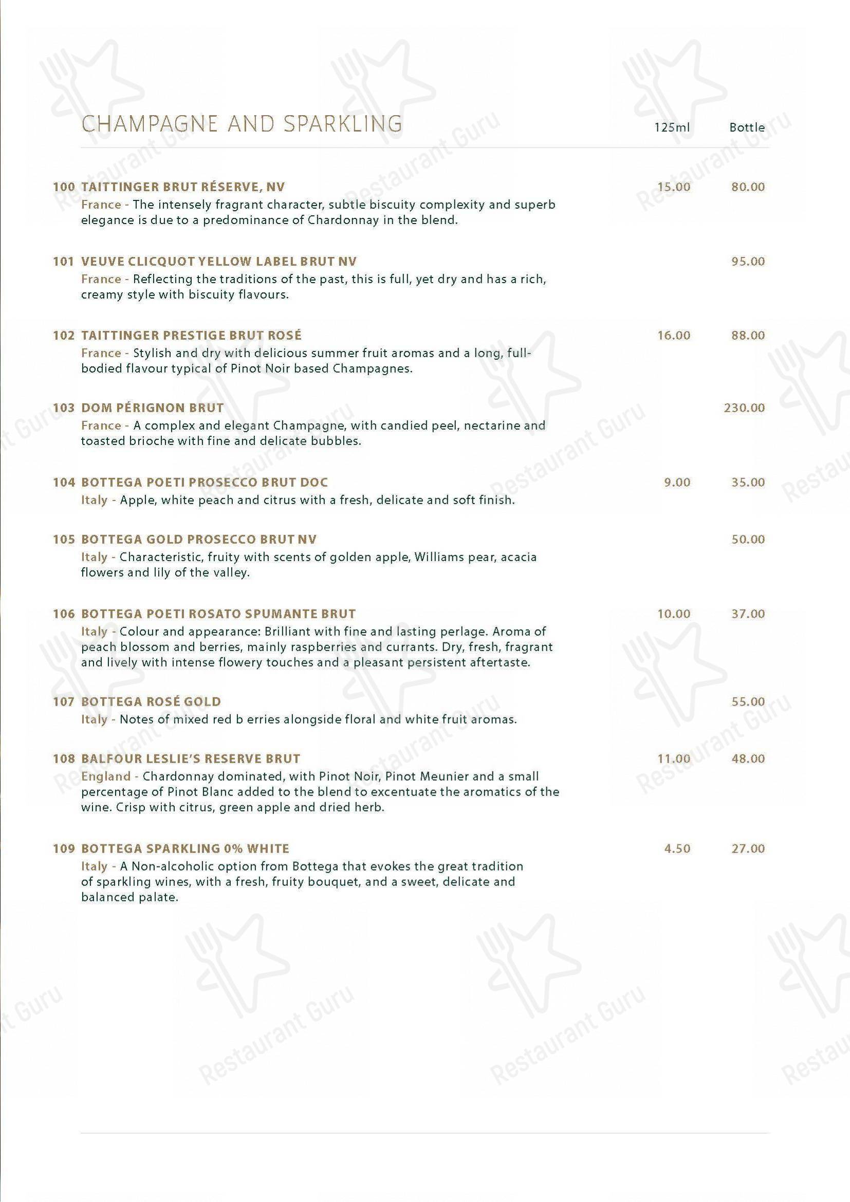 Menu at Fourteen Sky Bar & Restaurant, Milton Keynes