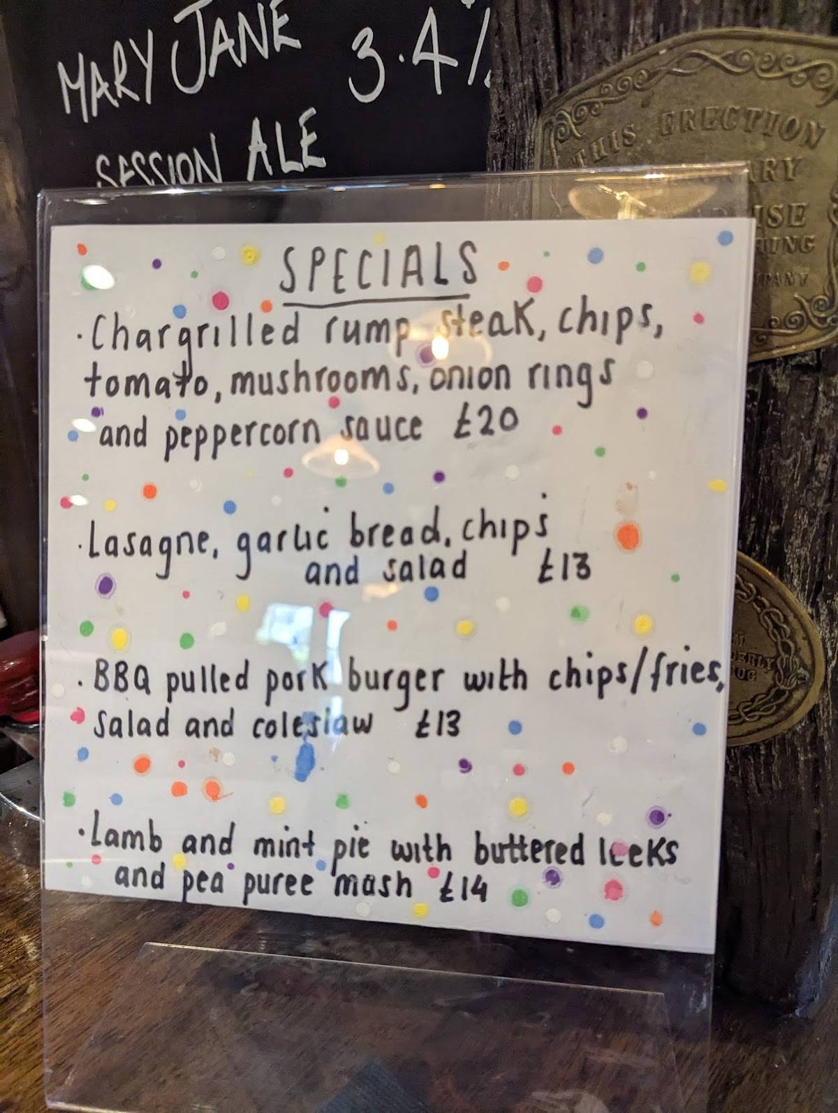 Menu at Fox & Grapes pub & bar, Pudsey, Fox & Grapes