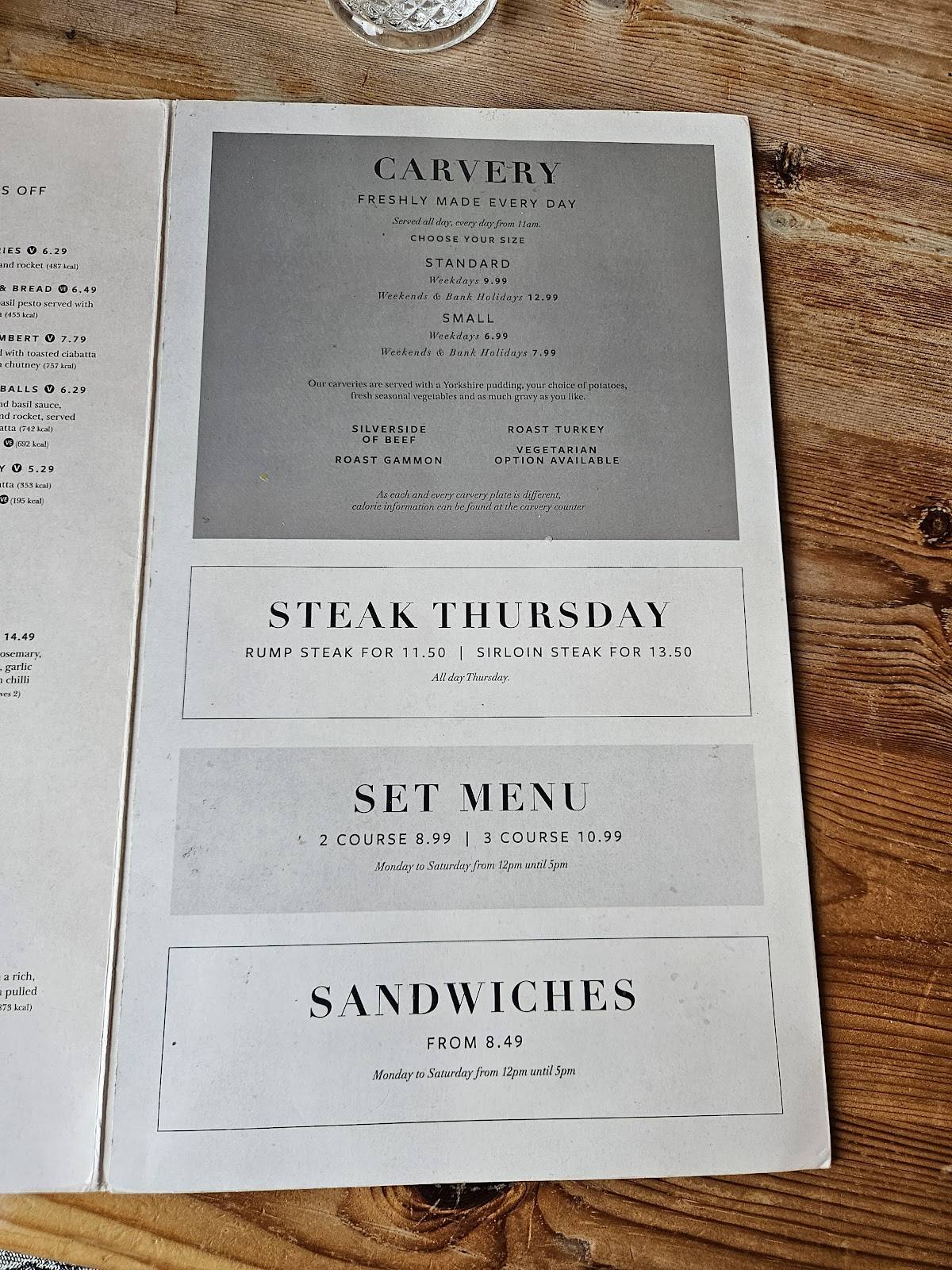Menu at Fromebridge Mill pub & bar, Frampton on Severn