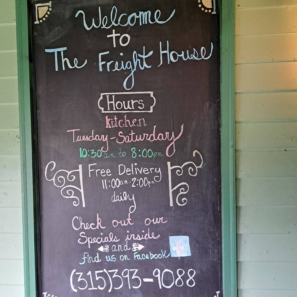 Menu at Freight House pub & bar, Ogdensburg