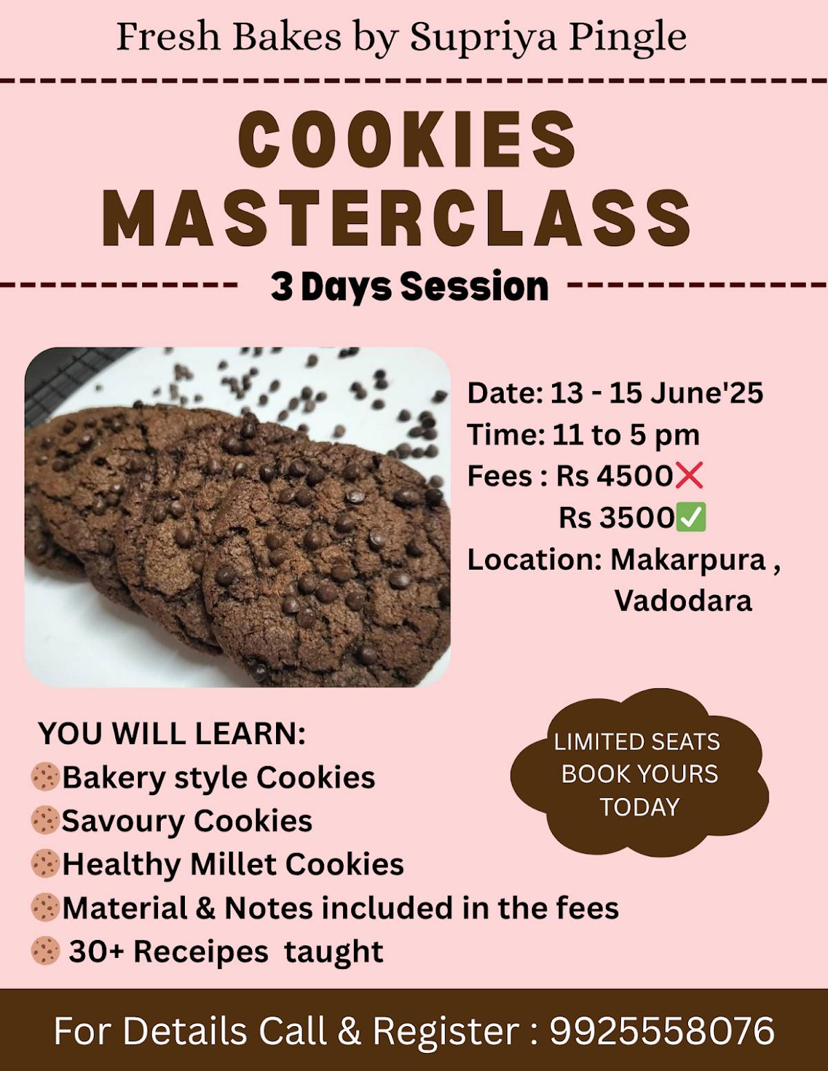 Menu at Fresh Bakes by Supriya Pingle, Vadodara