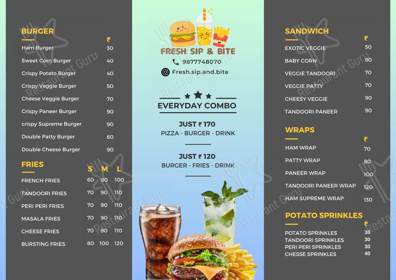 Menu at Fresh Sip & Bite - Best Fast Food & Pizza Restaurant Best ...