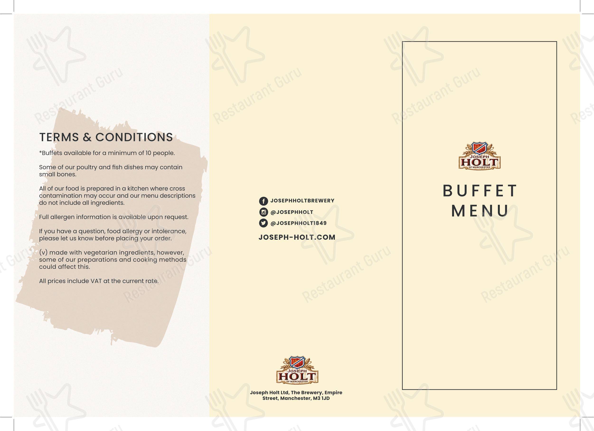 Menu at Friendship Inn pub & bar, Manchester, Scholes Ln