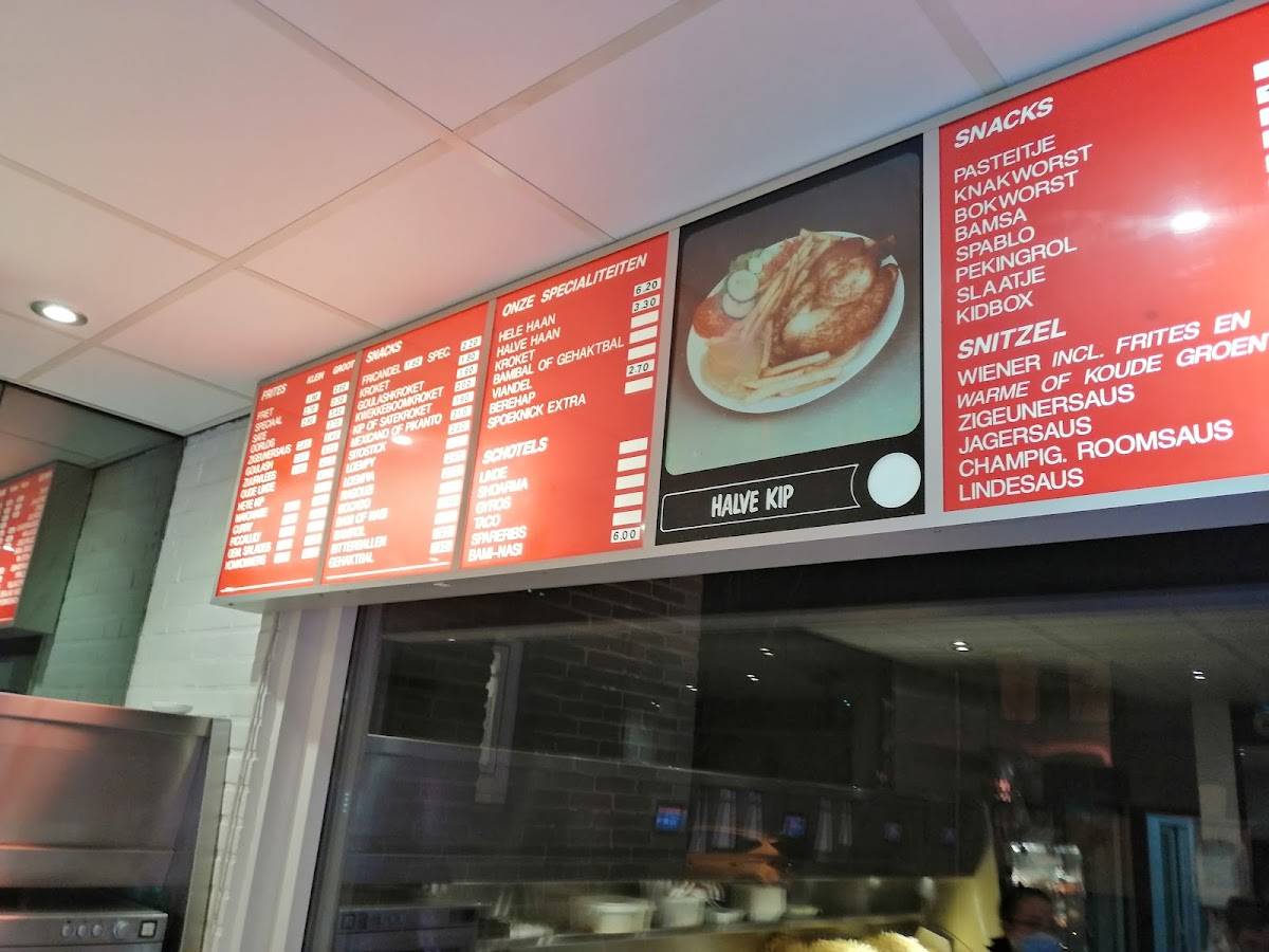 Menu at Friture de Oude Linde V.O.F., Kerkrade