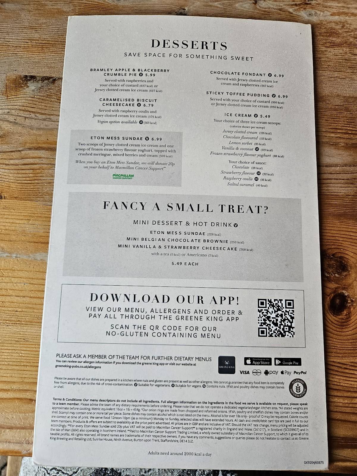 Menu at Fromebridge Mill pub & bar, Frampton on Severn