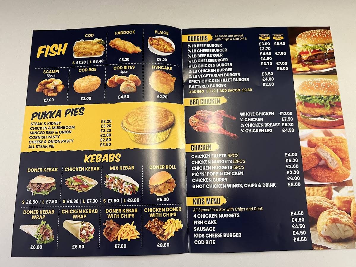 Menu at Fry Days Fish Bar, Trowbridge