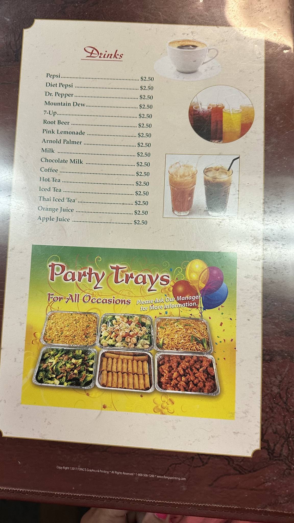 Menu at Full House Chinese Restaurant, Mills