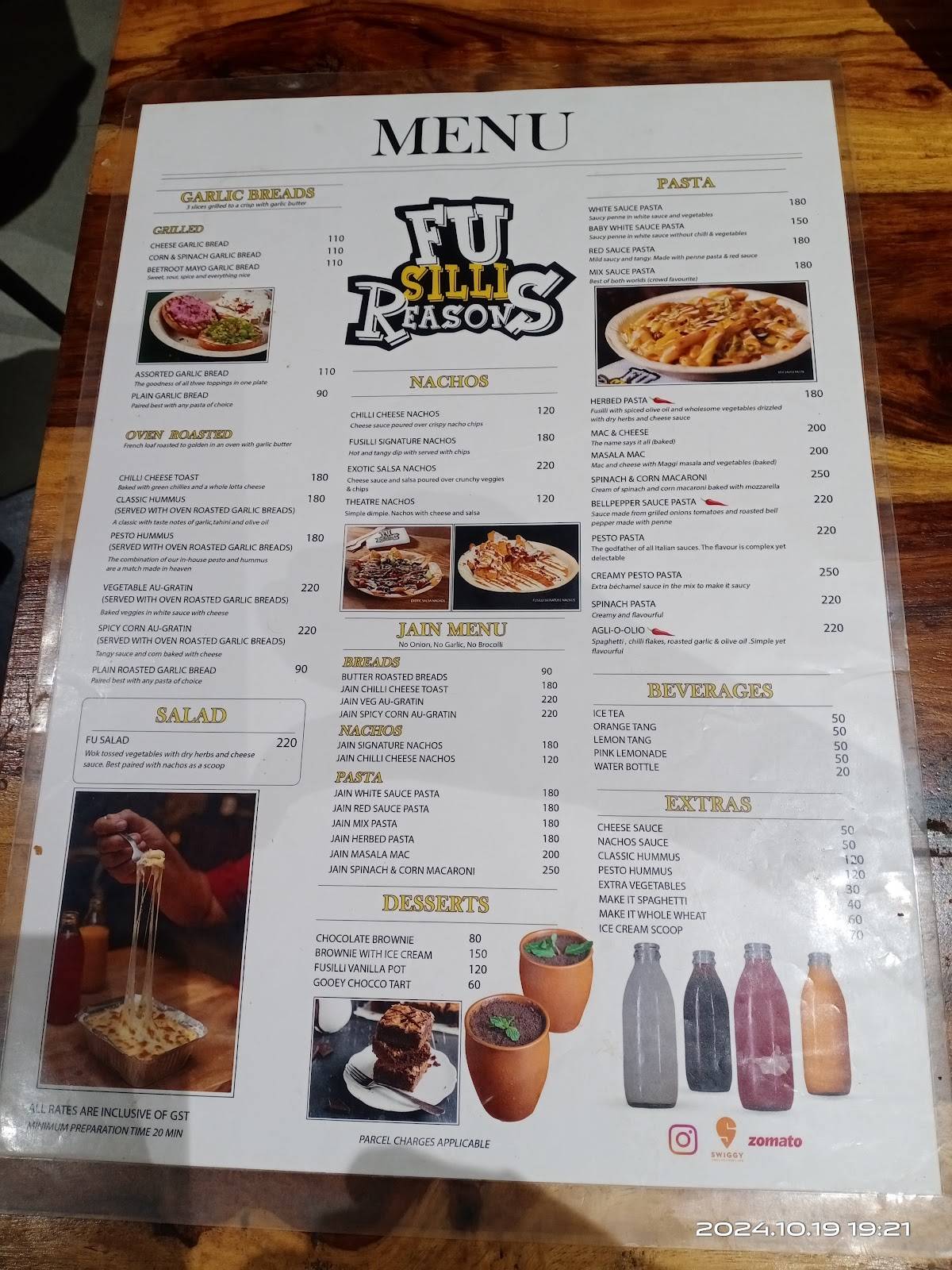 Menu at Fusilli Reasons, Chennai, No. 9