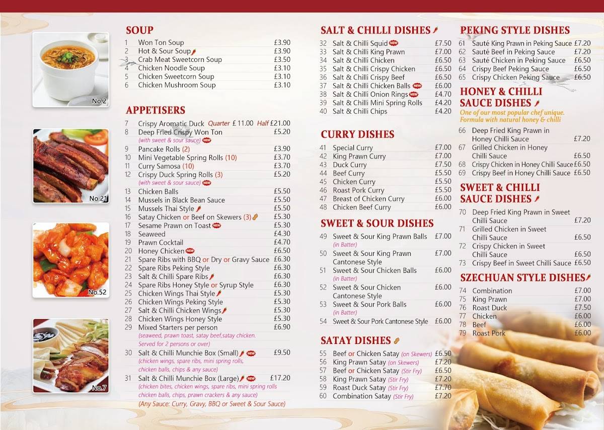 Menu at Fusion restaurant, Kilmacolm