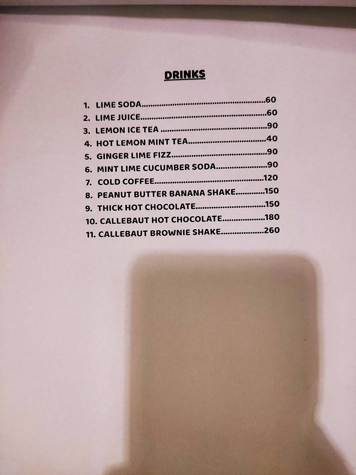 Menu at GRILL LAB, Kochi
