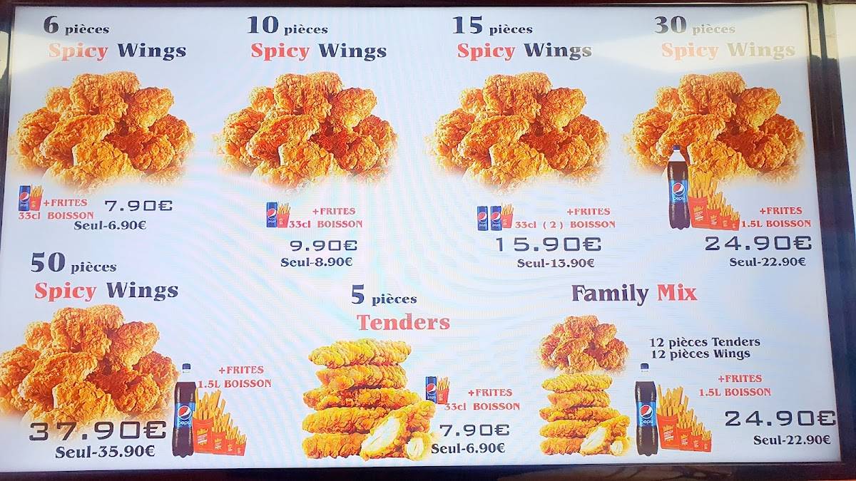 Menu au GST Hot Chicken restaurant, Montargis