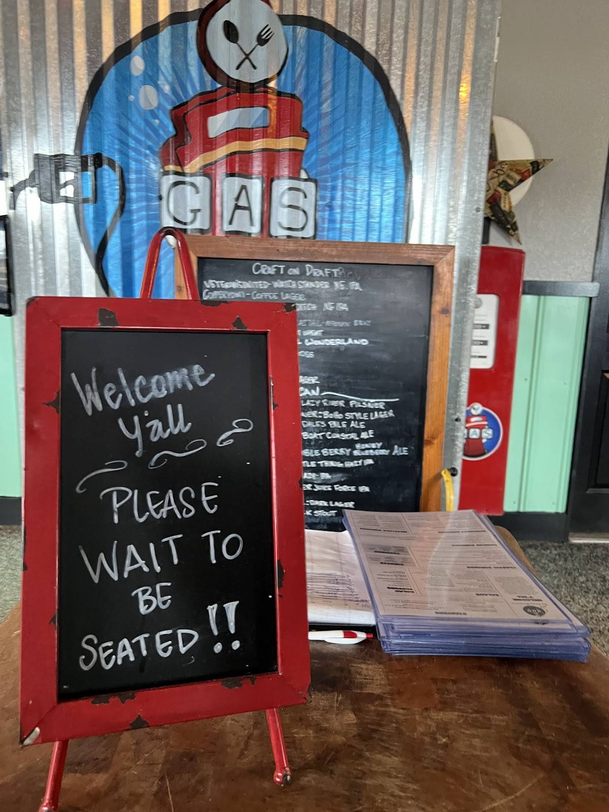 Menu at Gas Full Service Restaurant, St. Augustine