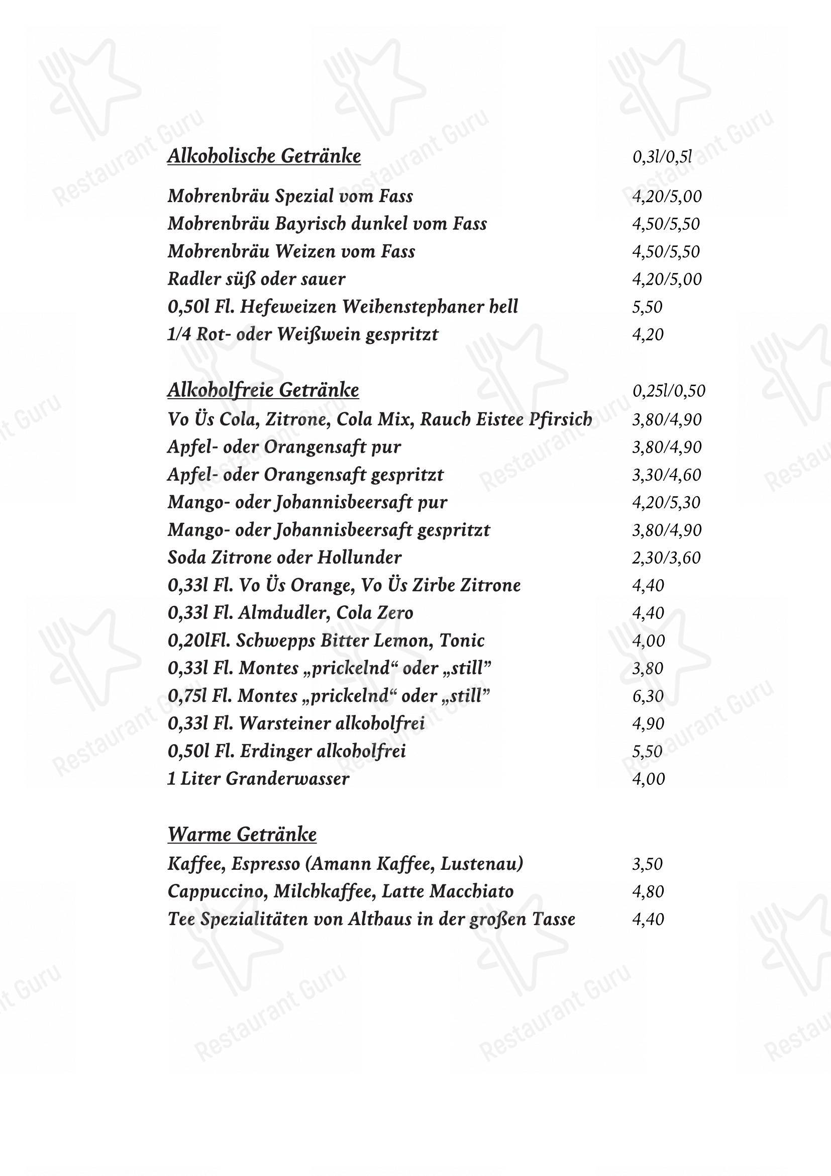 Speisekarte von Gasthof Meindl restaurant, Lustenau