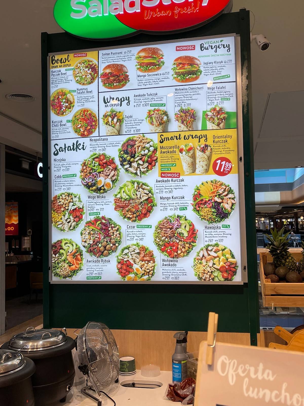 Menu at Salad Story restaurant, Gdańsk, Aleja Grunwaldzka 141