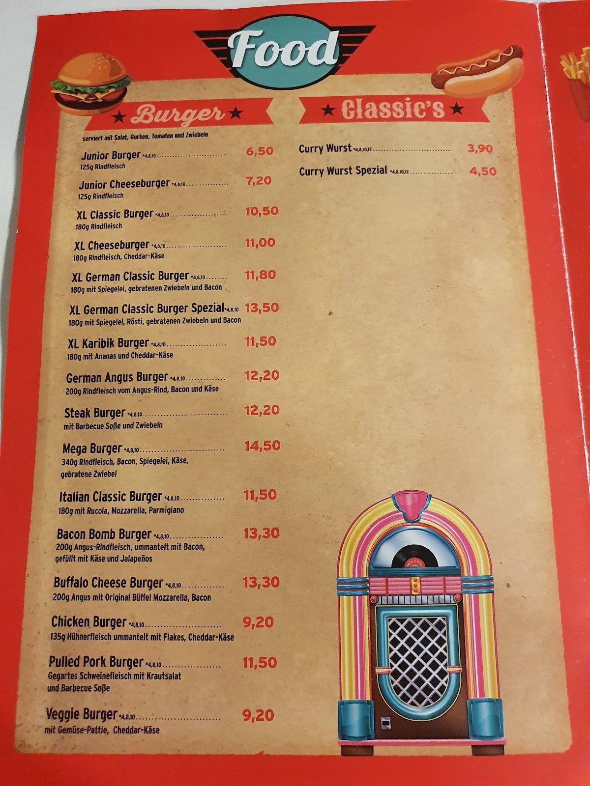 Speisekarte von German Classic Diner restaurant, Filderstadt