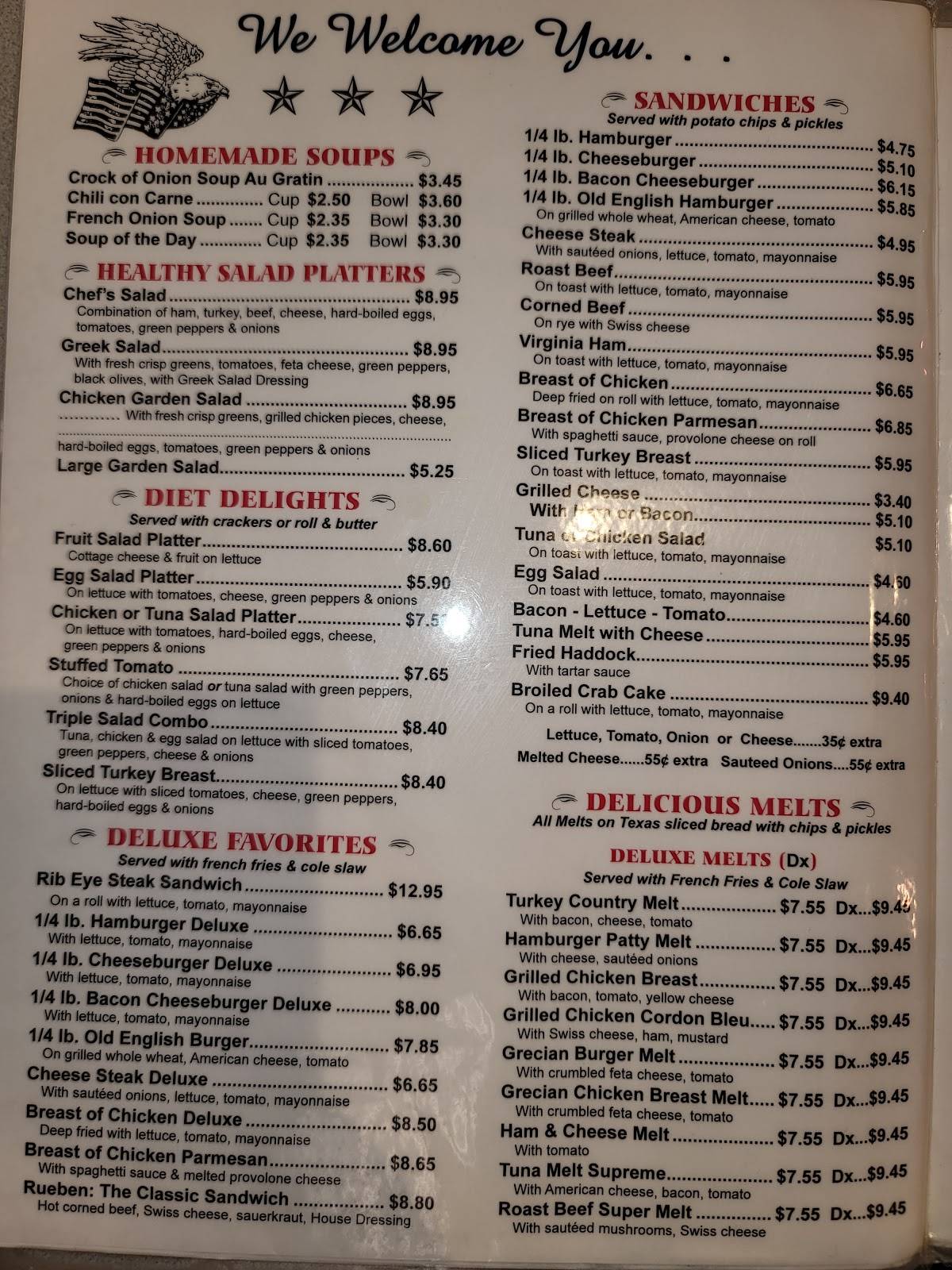 Menu at Gettysburg Family Restaurant, Gettysburg, York St #5