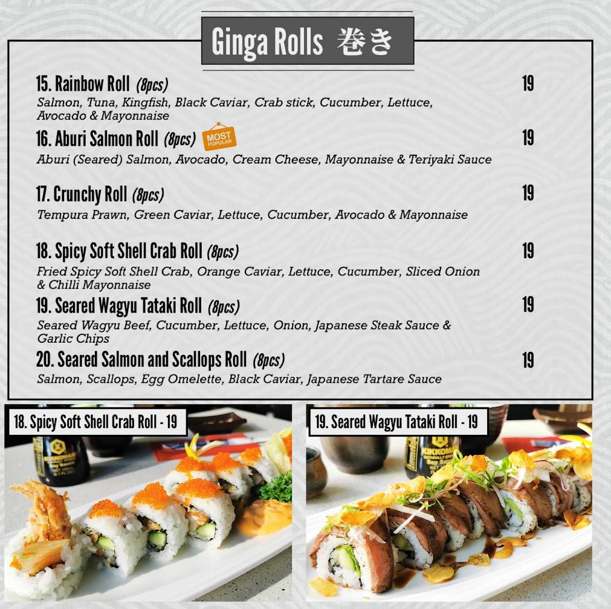 Menu at Ginga - Fortitude Valley restaurant, Fortitude Valley