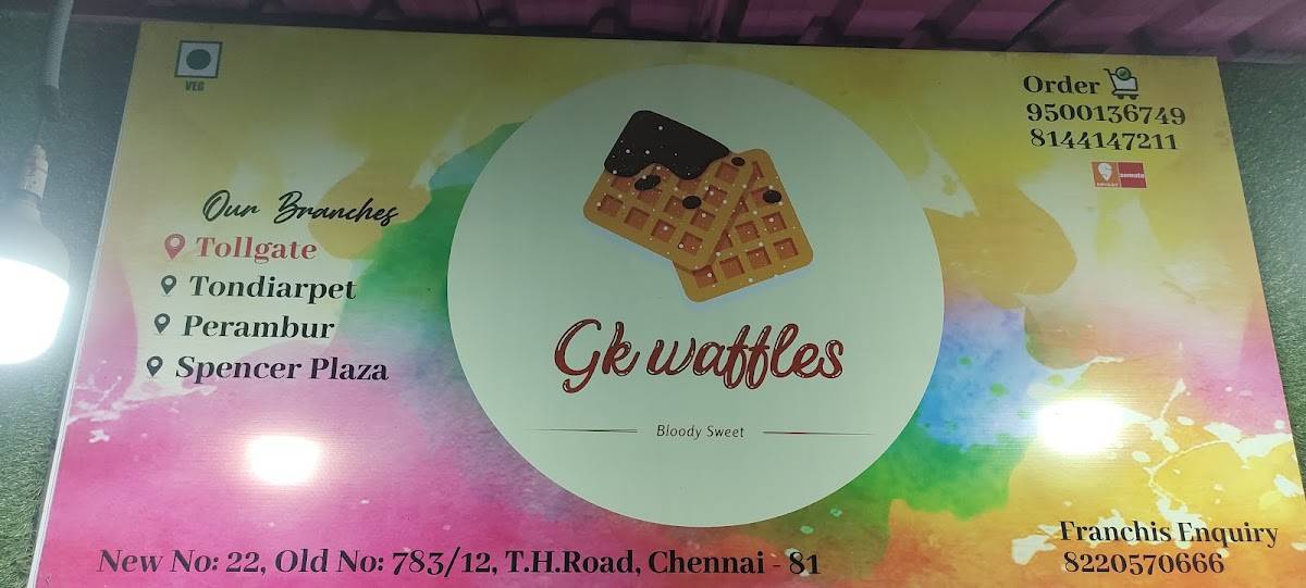 Menu at Gk Waffle David, Chennai