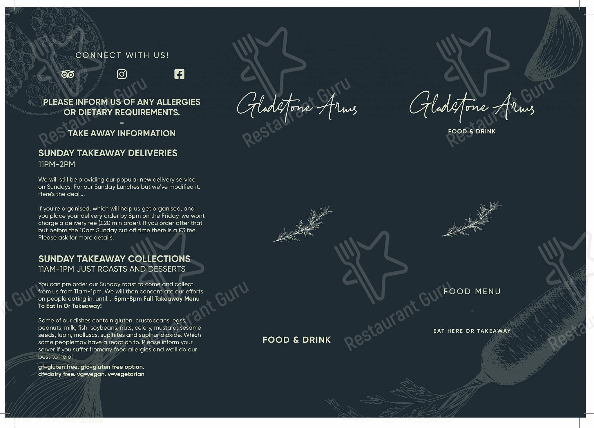 Menu at The Gladstone Arms pub & bar, Chippenham