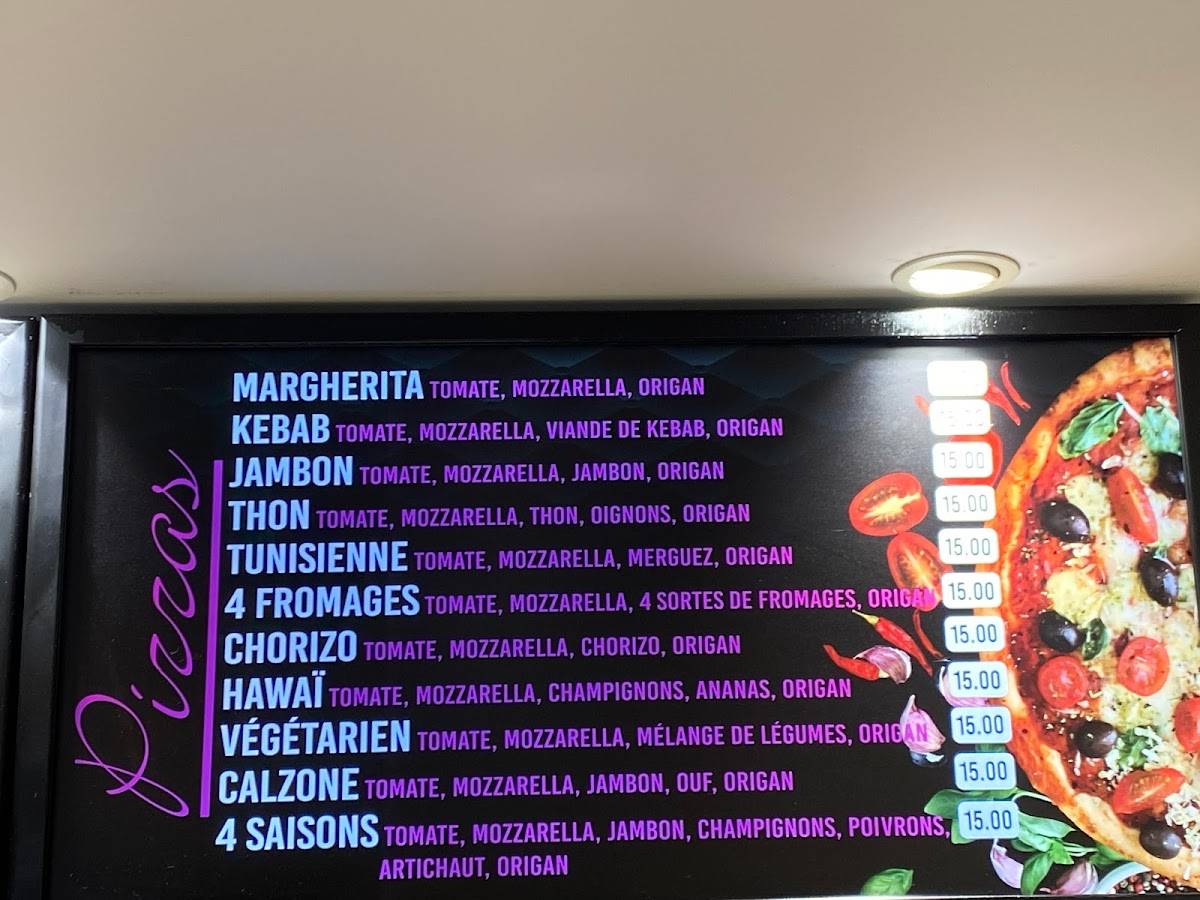 Menu au My Kebab, Gland