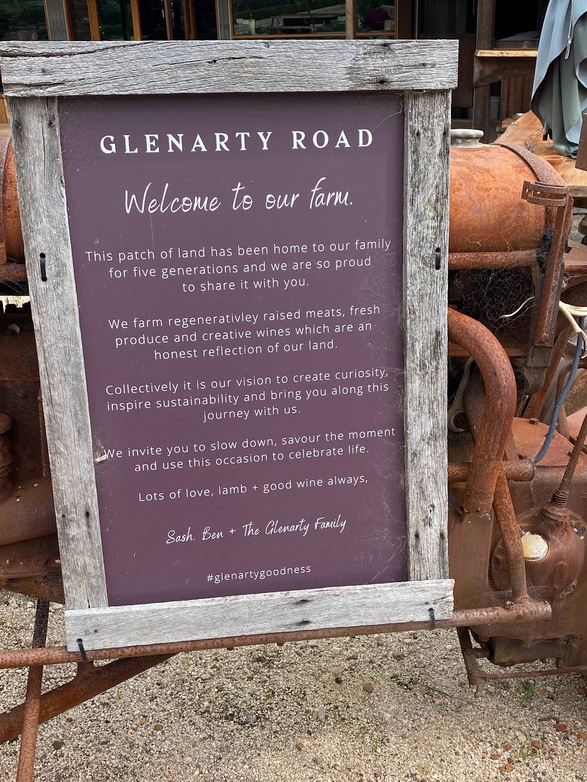 Menu at Glenarty Road restaurant, Karridale