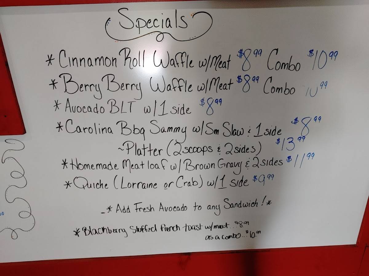 Menu at Eggheads Diner restaurant, Gloucester Point