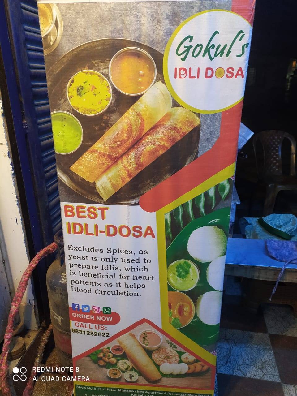 Menu at Gokul's Idli Dosa, Kolkata