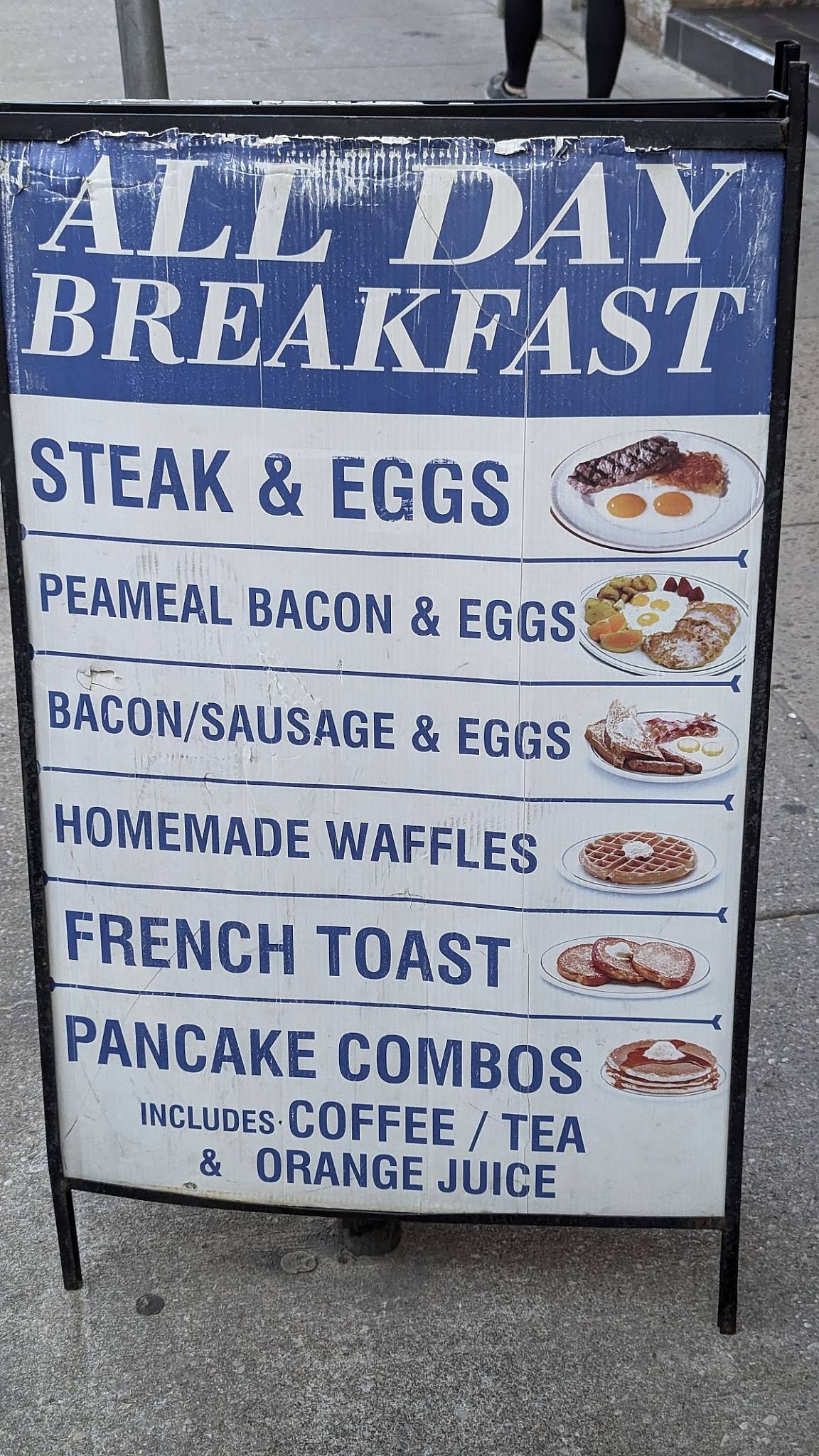 Menu at Golden Diner restaurant, Toronto