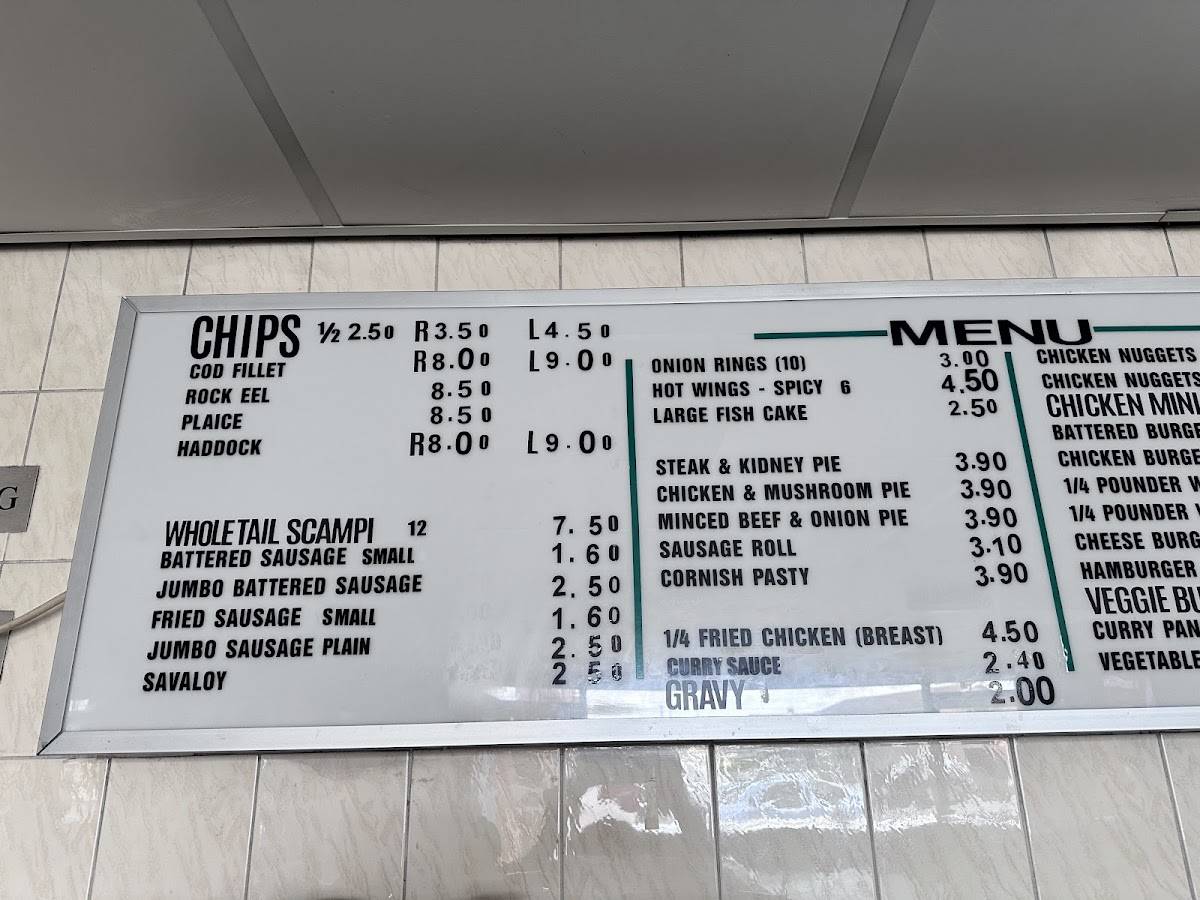 Menu at Golden Fry fast food, Chelmsford, 138 Gloucester Ave