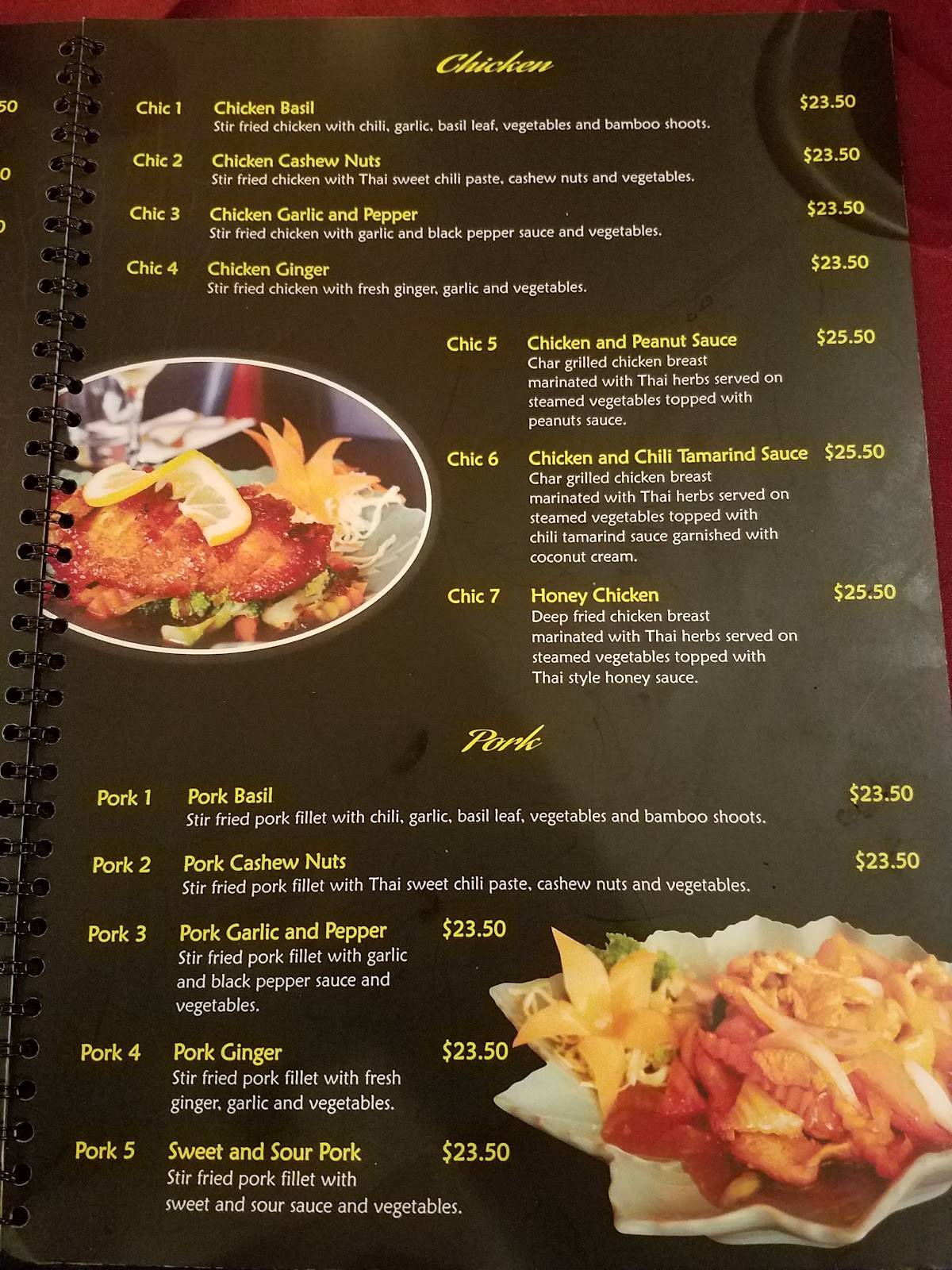 Menu at Golden Rice Thai Cuisine restaurant, Tauranga