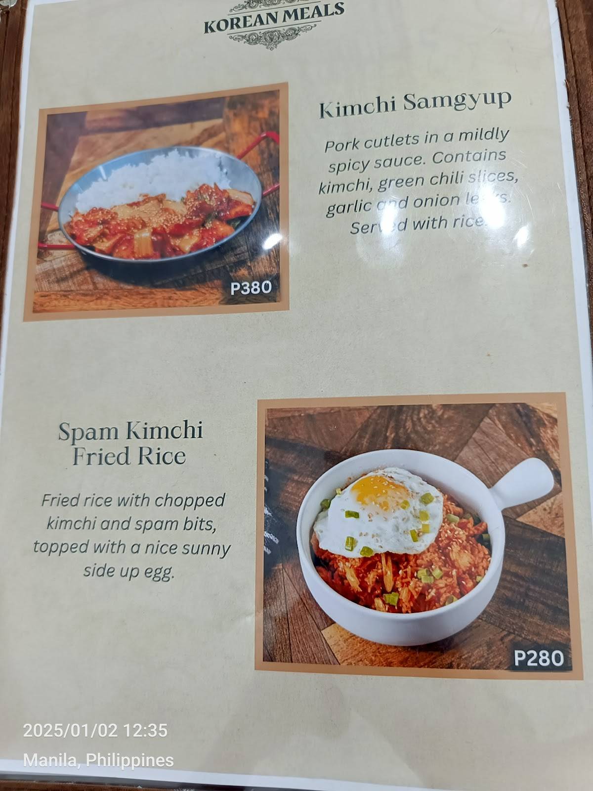 Menu at Good Pastry Cafe, San Juan