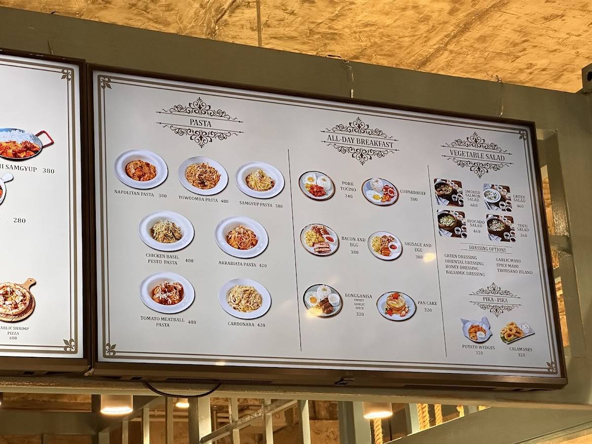 Menu at Good Pastry Cafe, San Juan