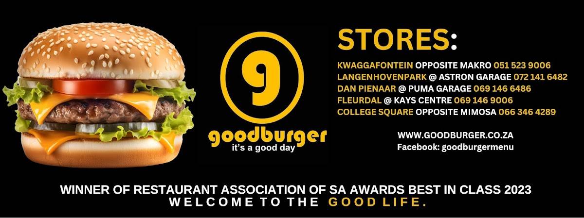 Menu at Goodburger Langenhovenpark restaurant, Bloemfontein