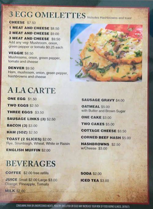 Menu at Richards of Dunbar Supper Club & Motel, Goodman