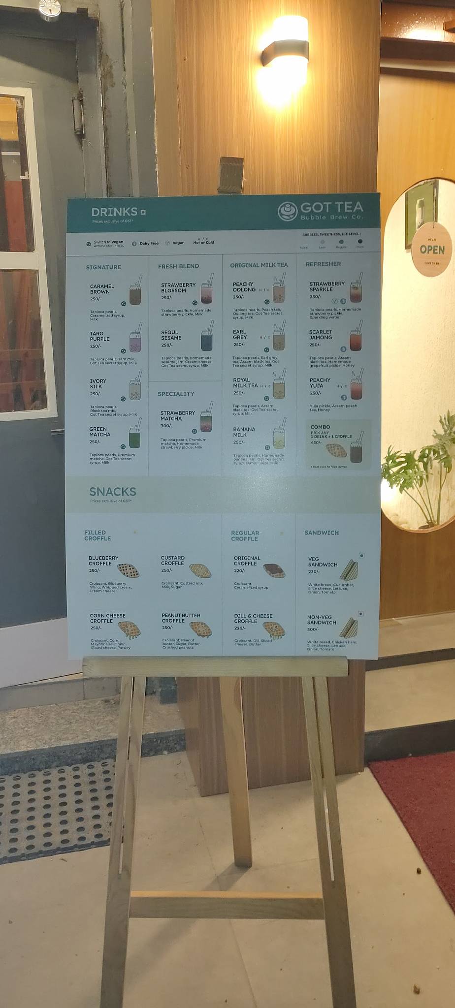Menu at Got Tea Deer Park, New Delhi