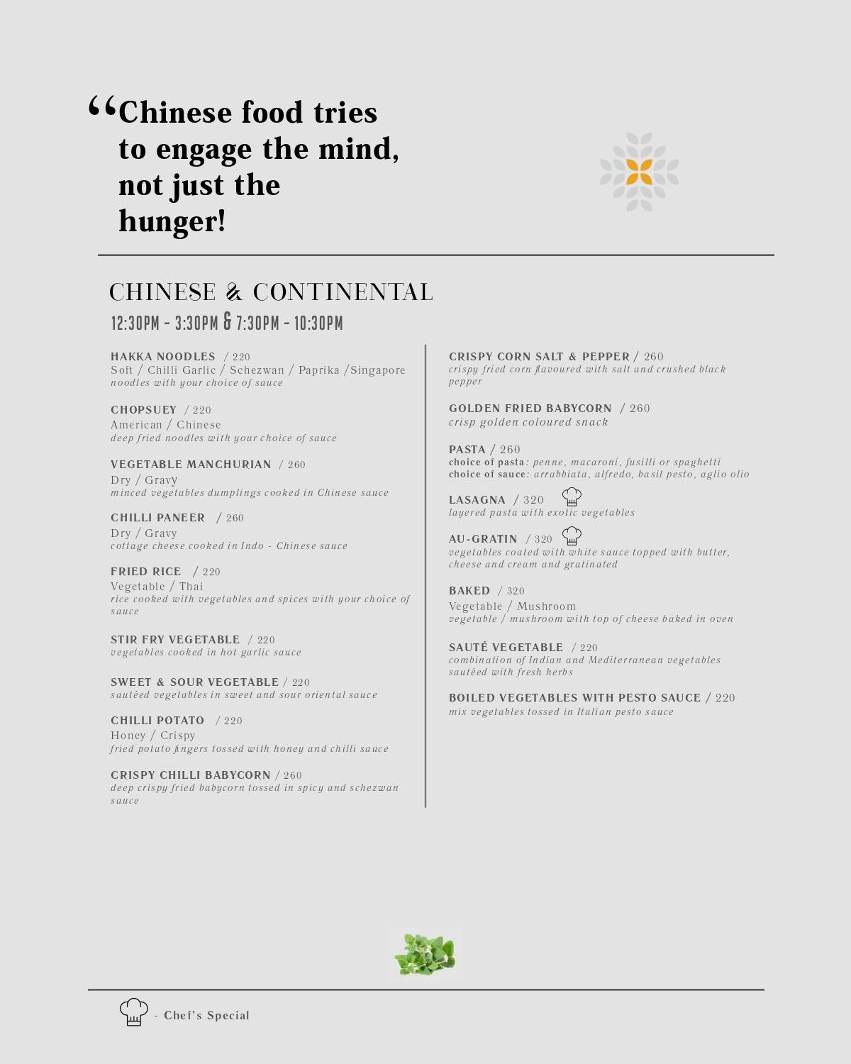 Menu at Grains Pure Veg by Udaan Pride Sikkim, Gangtok, Gangtok
