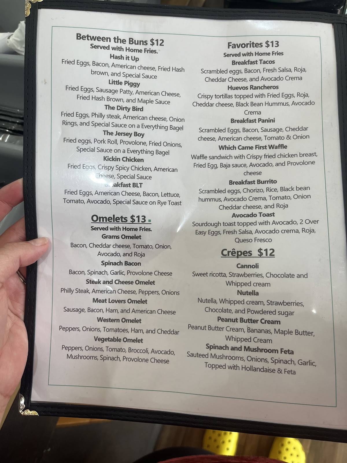 Menu at Gram's Eatery restaurant, Lewisburg