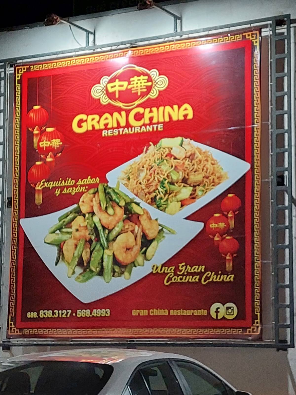 Carta de Gran China Restaurante, Mexicali
