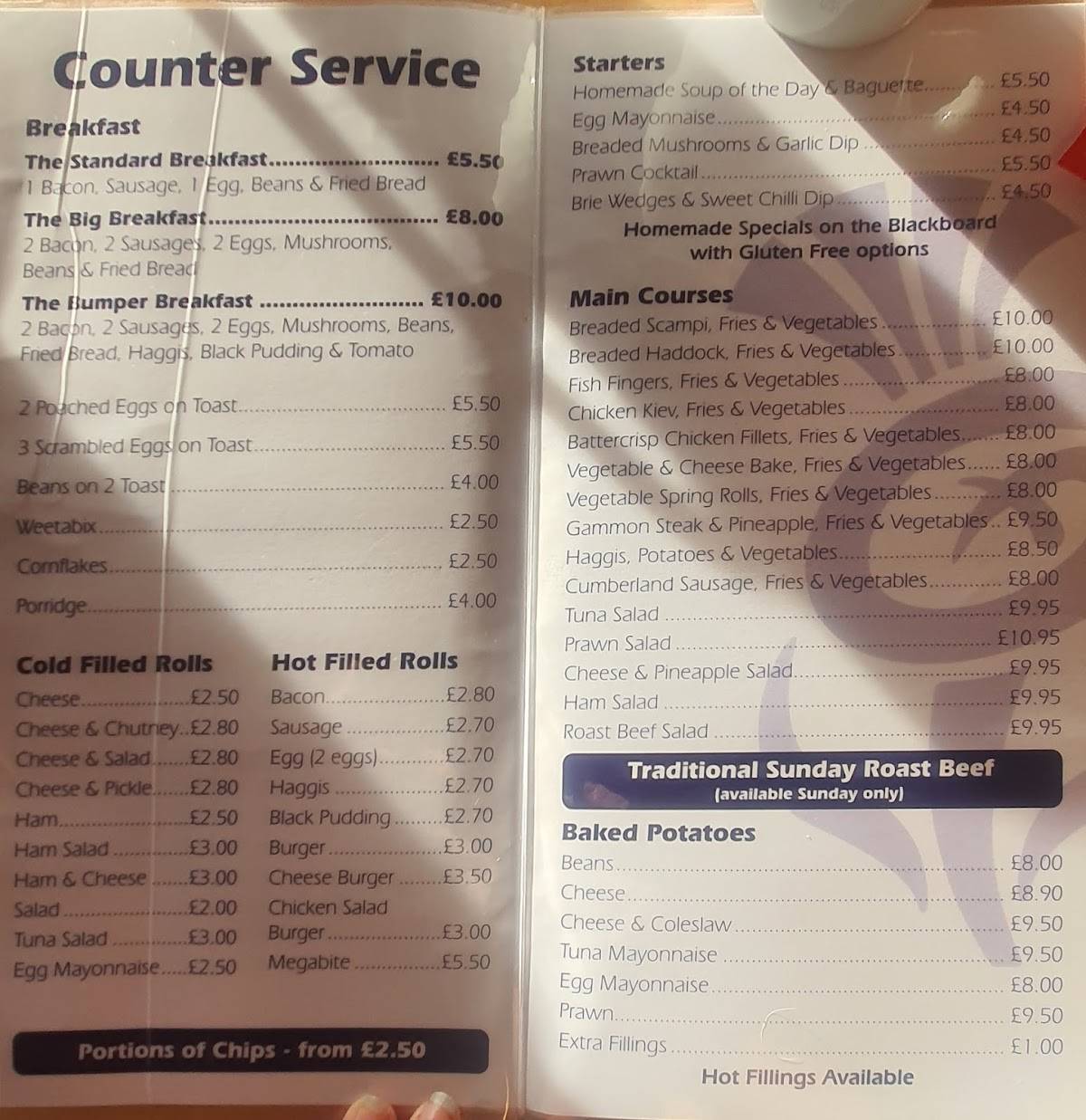 Menu at Cedar Cafe, Grantshouse