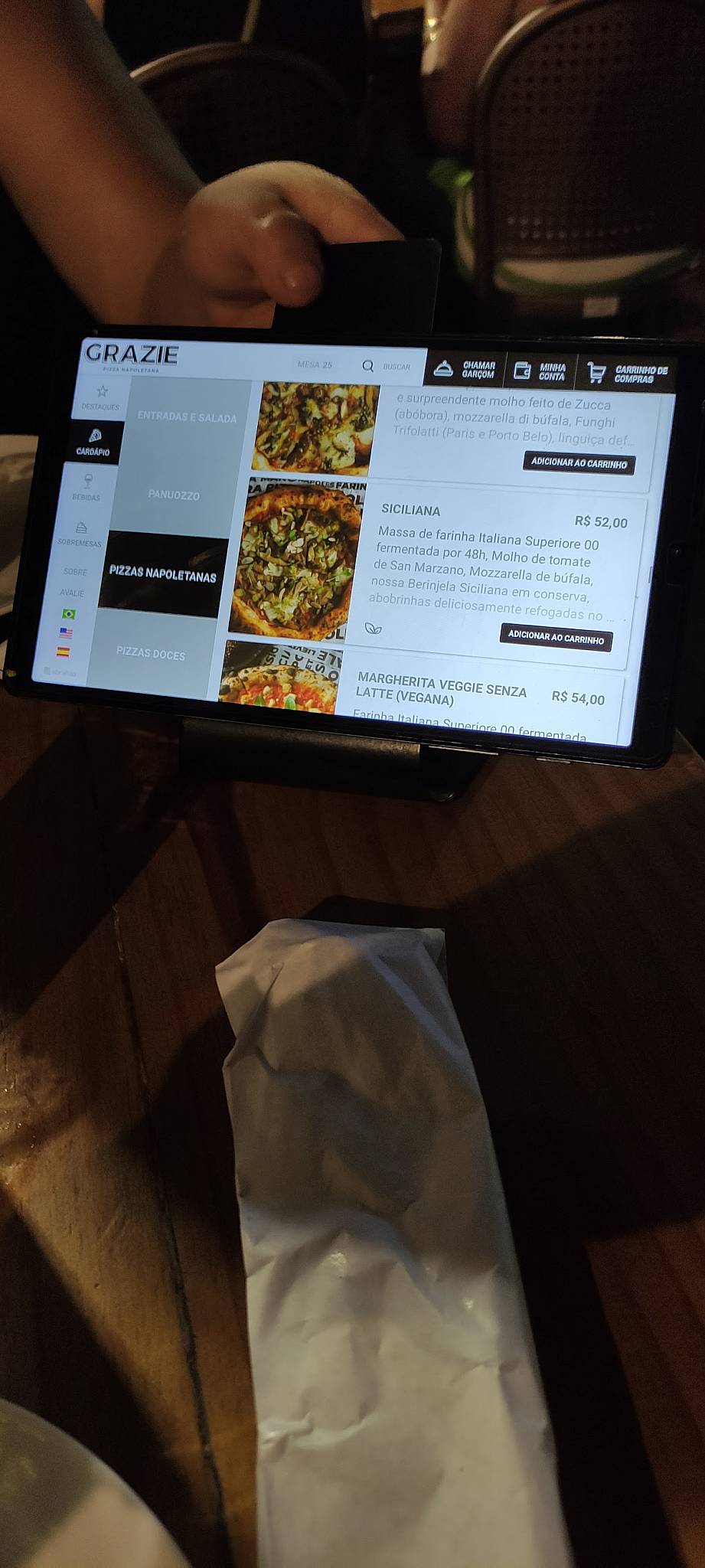 Carta del restaurante Grazie Pizza Napoletana, Maceió