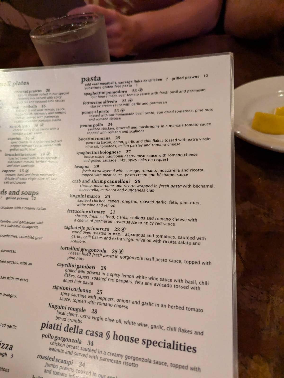 Menu at Grazie Ristorante Italiano pub & bar, Bothell