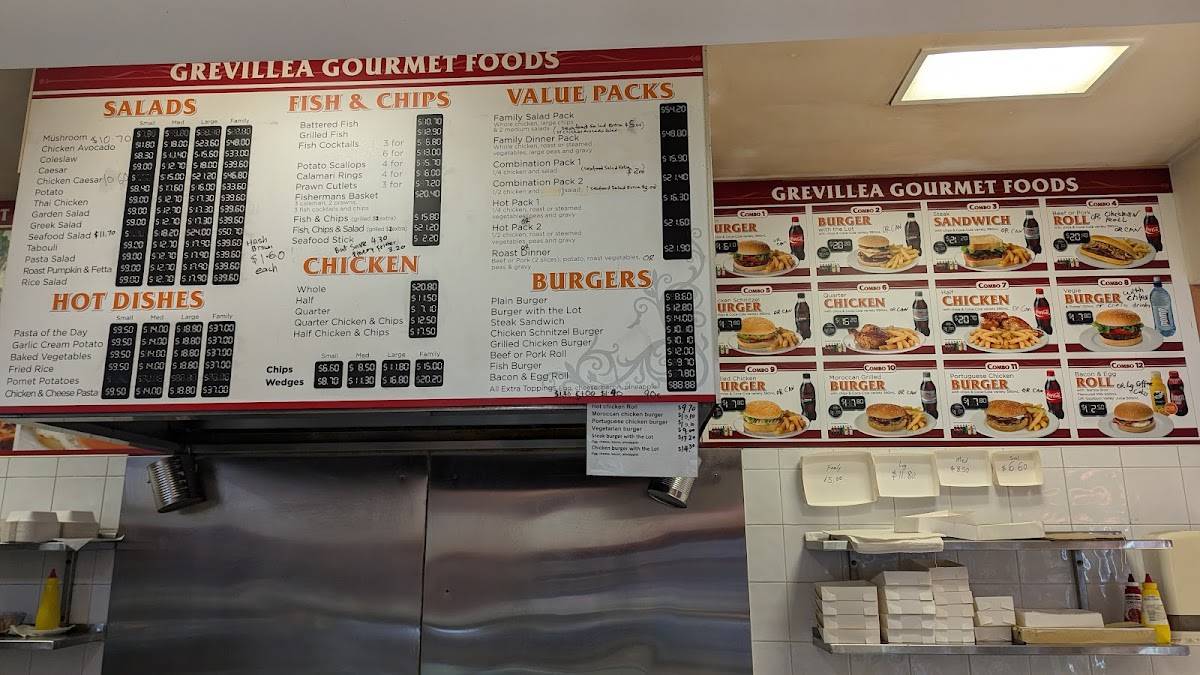 Menu at Grevillea Gourmet Food fast food, Hornsby Heights