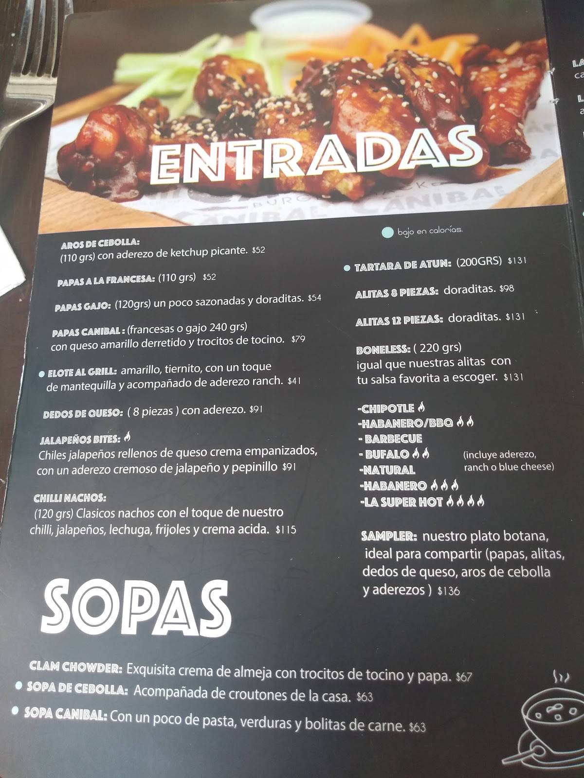 Carta del restaurante El Canibal Burger Shack, Guadalajara, Av del Las ...