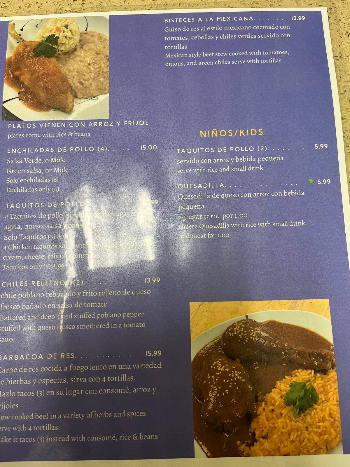 Carta del restaurante Guisados Home Style Mexican Cooking, Salt Lake City