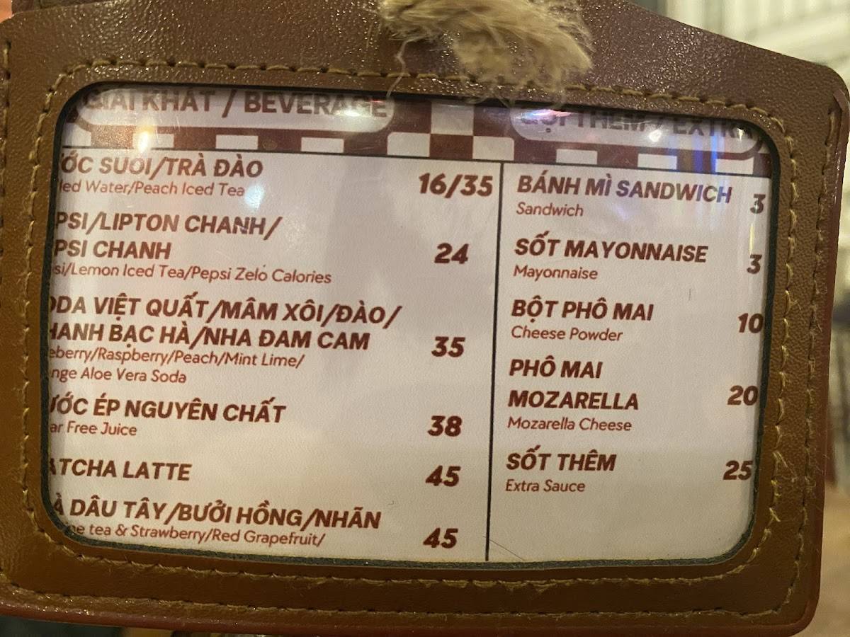 Menu at Gummy Chicken Steak restaurant, Ho Chi Minh City, Hẻm 2/45 Đ ...