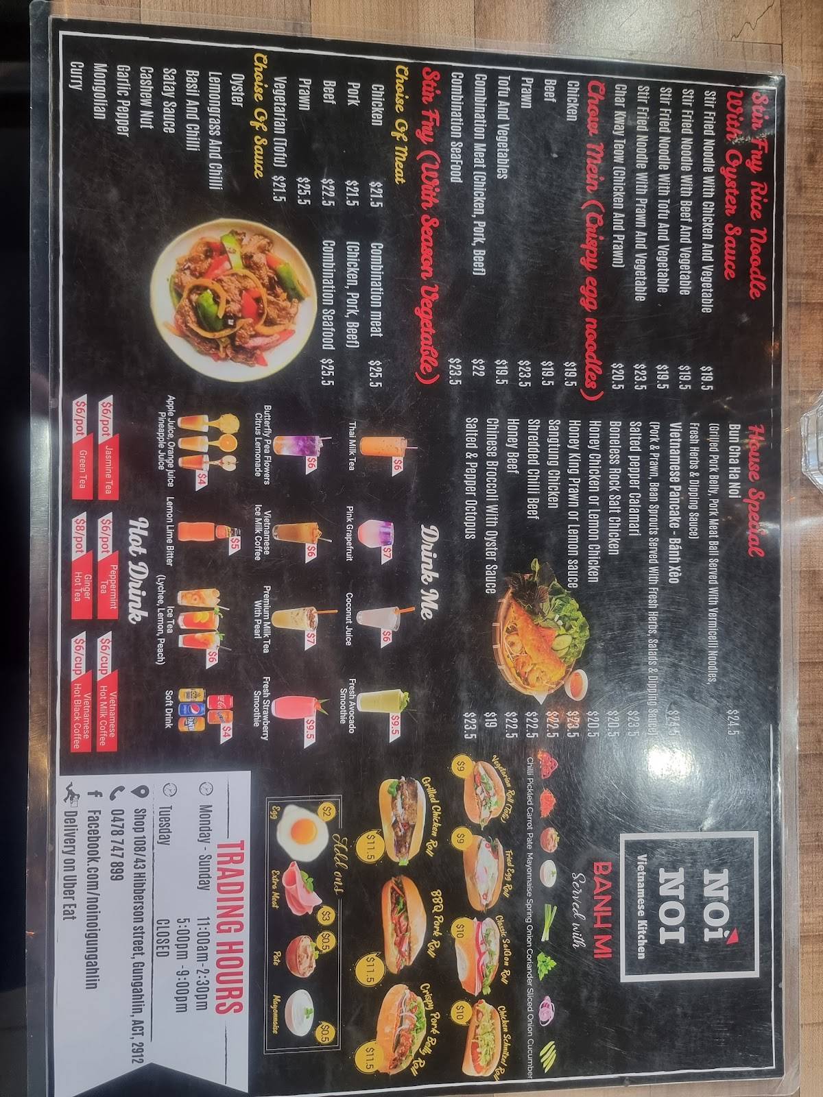 Menu at Noi Noi Vietnamese Kitchen in Gungahlin restaurant, Gungahlin