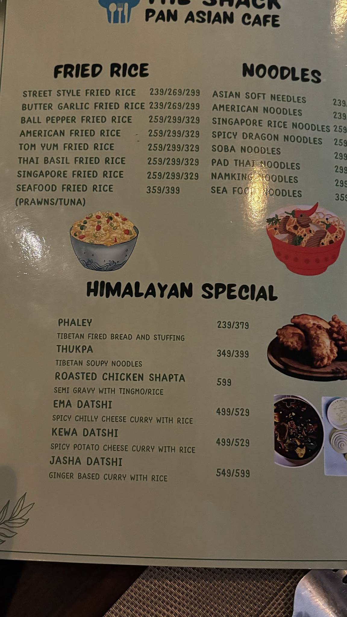Menu at THE SHACK PAN ASIAN CAFE, Guntur