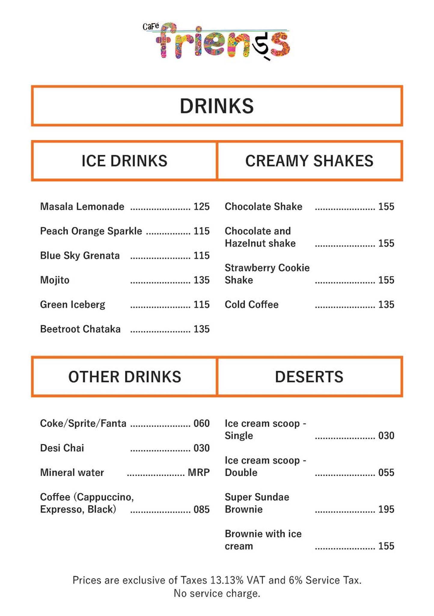 Menu at friends cafe, Gurugram Rural, 152