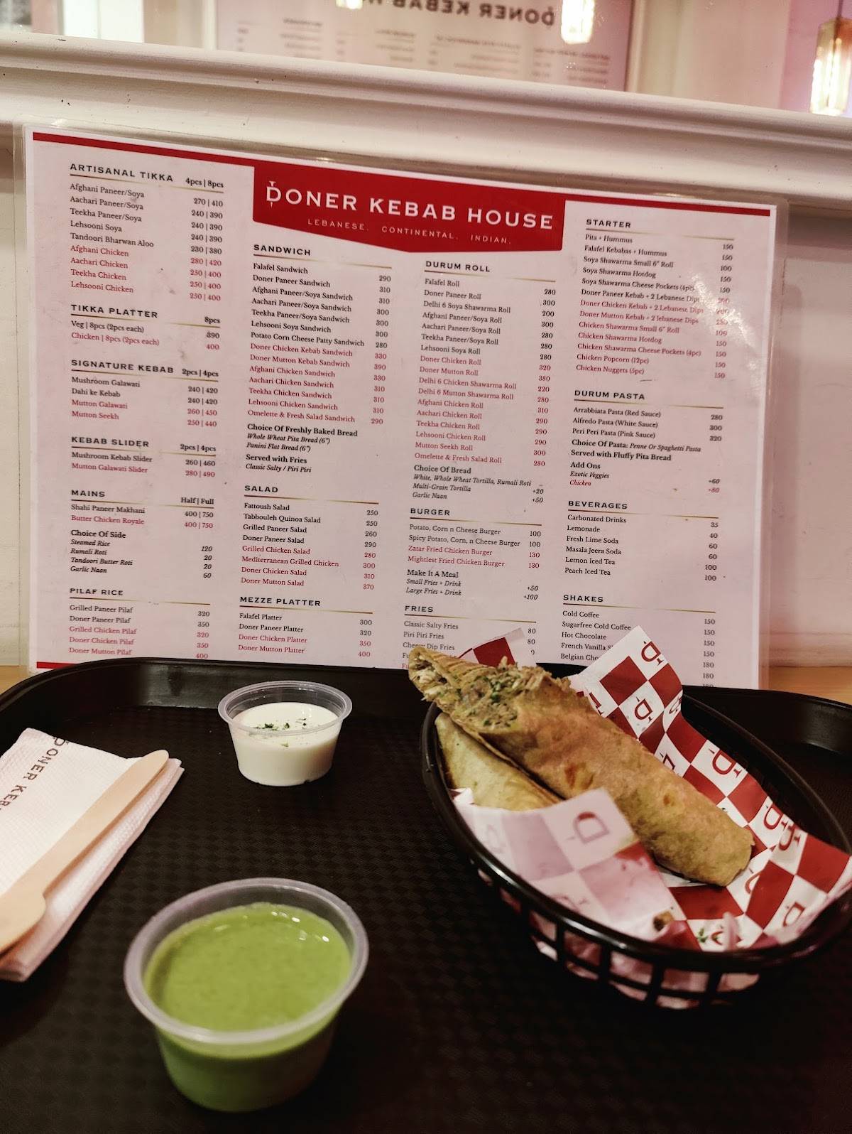 Menu at Doner Kebab House, Gurugram